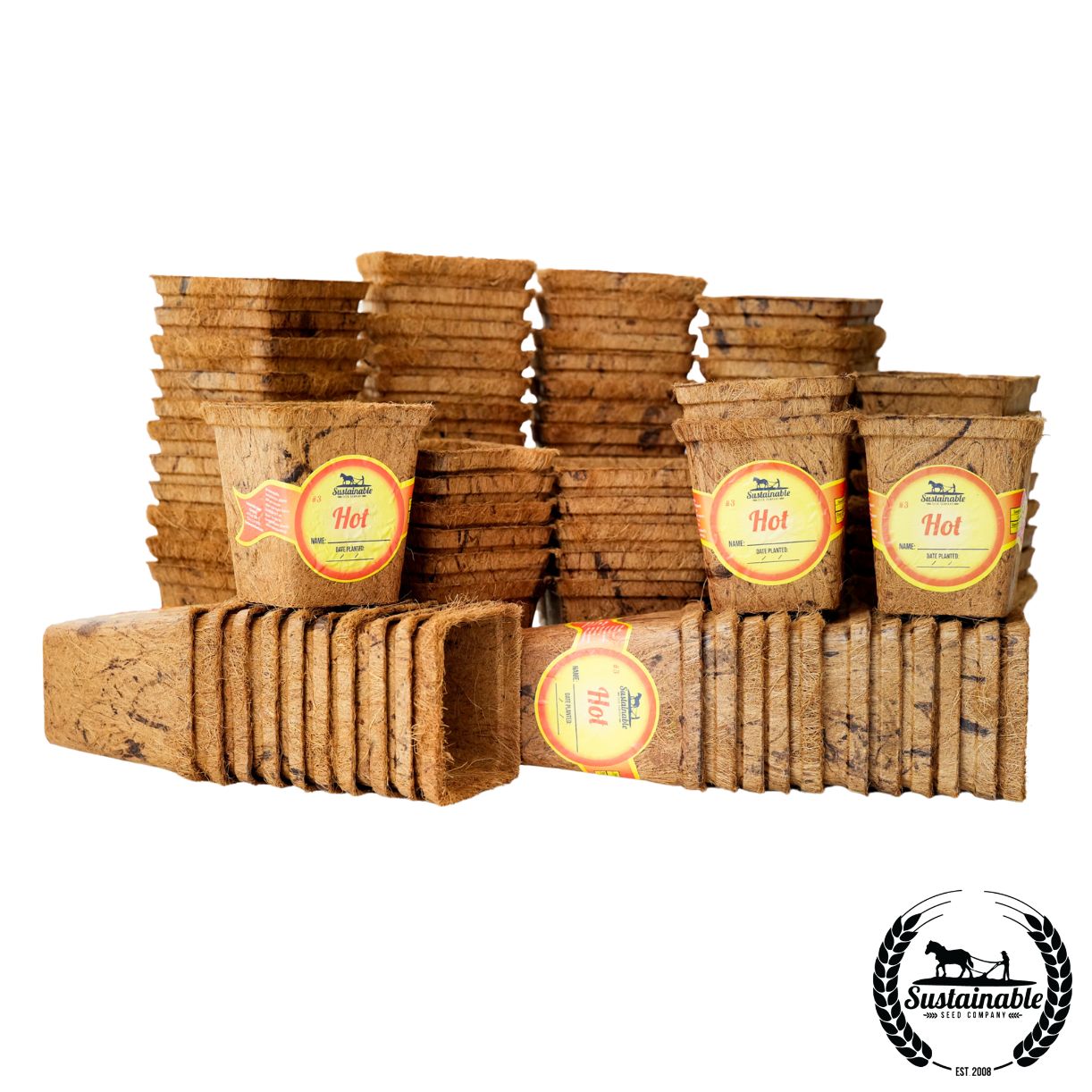 Sustainable Coco Coir Pots - Square - Pepper Hot